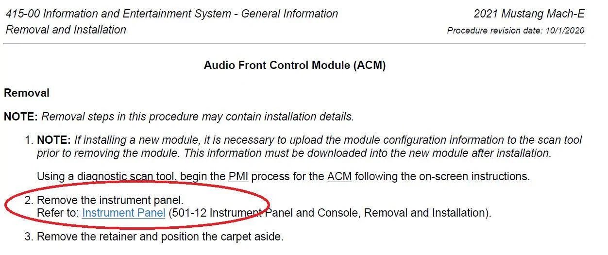 Replacing the ACM without Removing the Dash | MachEforum - Ford Mustang ...