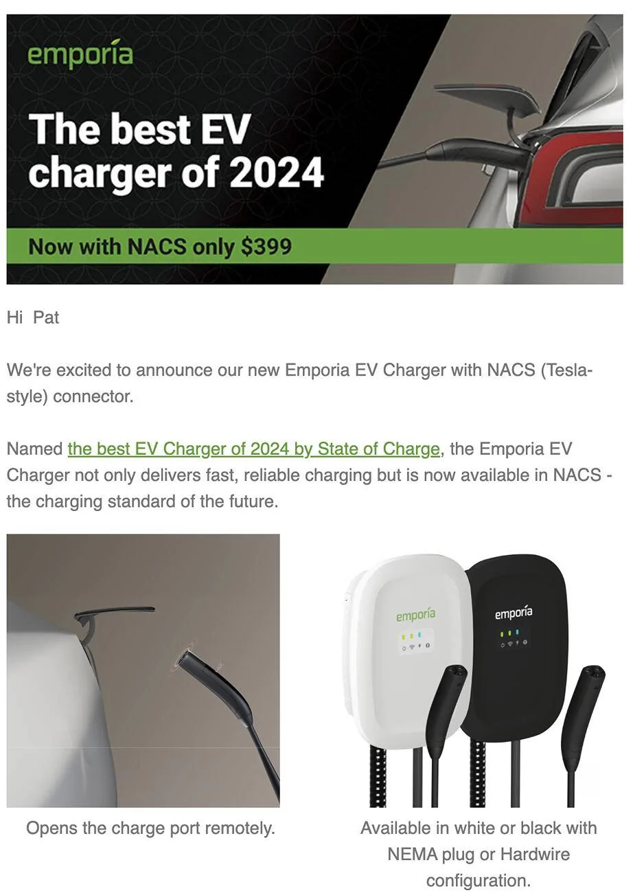 New Emporia EVSE with NACS Connector | MachEforum - Ford Mustang Mach-E ...