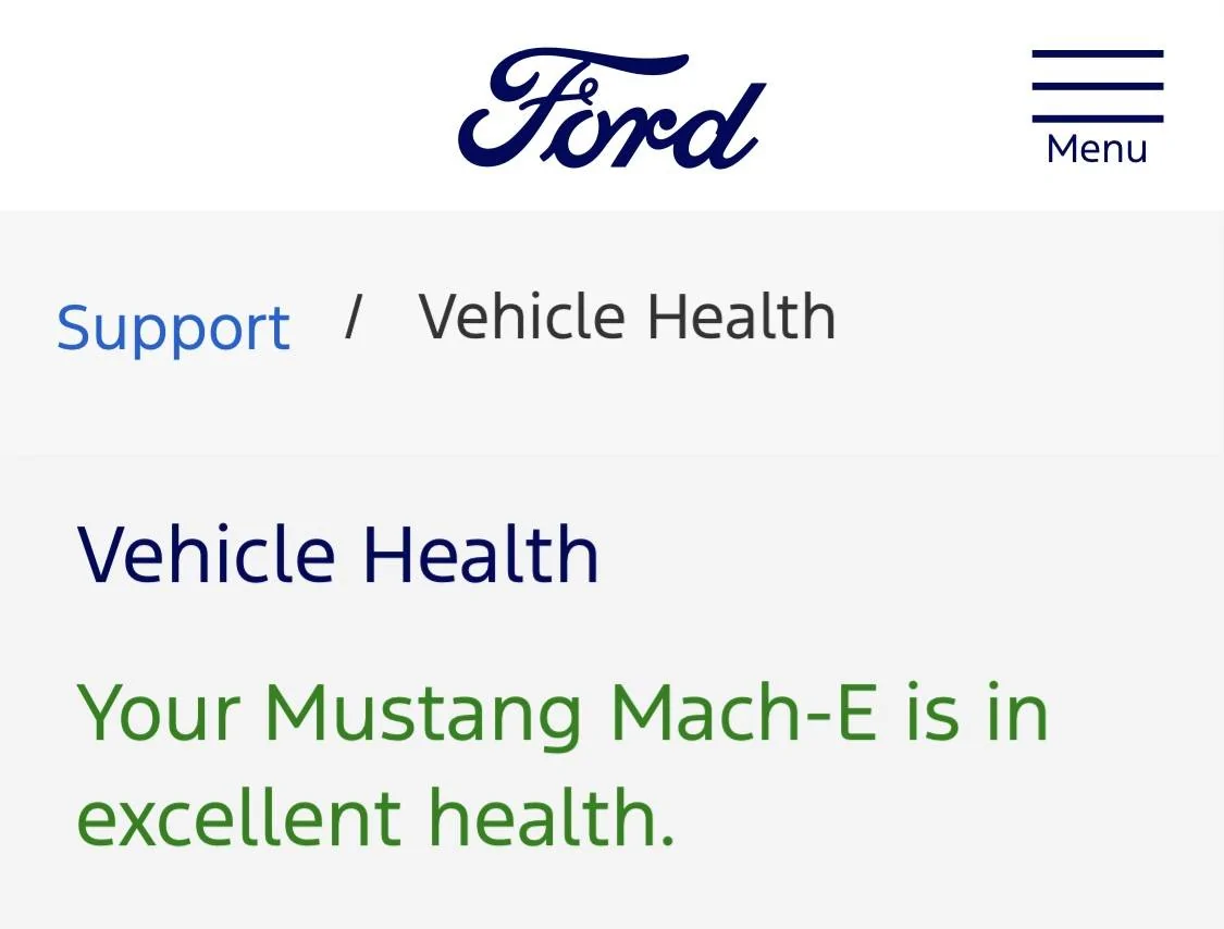 Mach-e vehicle health report | MachEforum - Ford Mustang Mach-E News ...