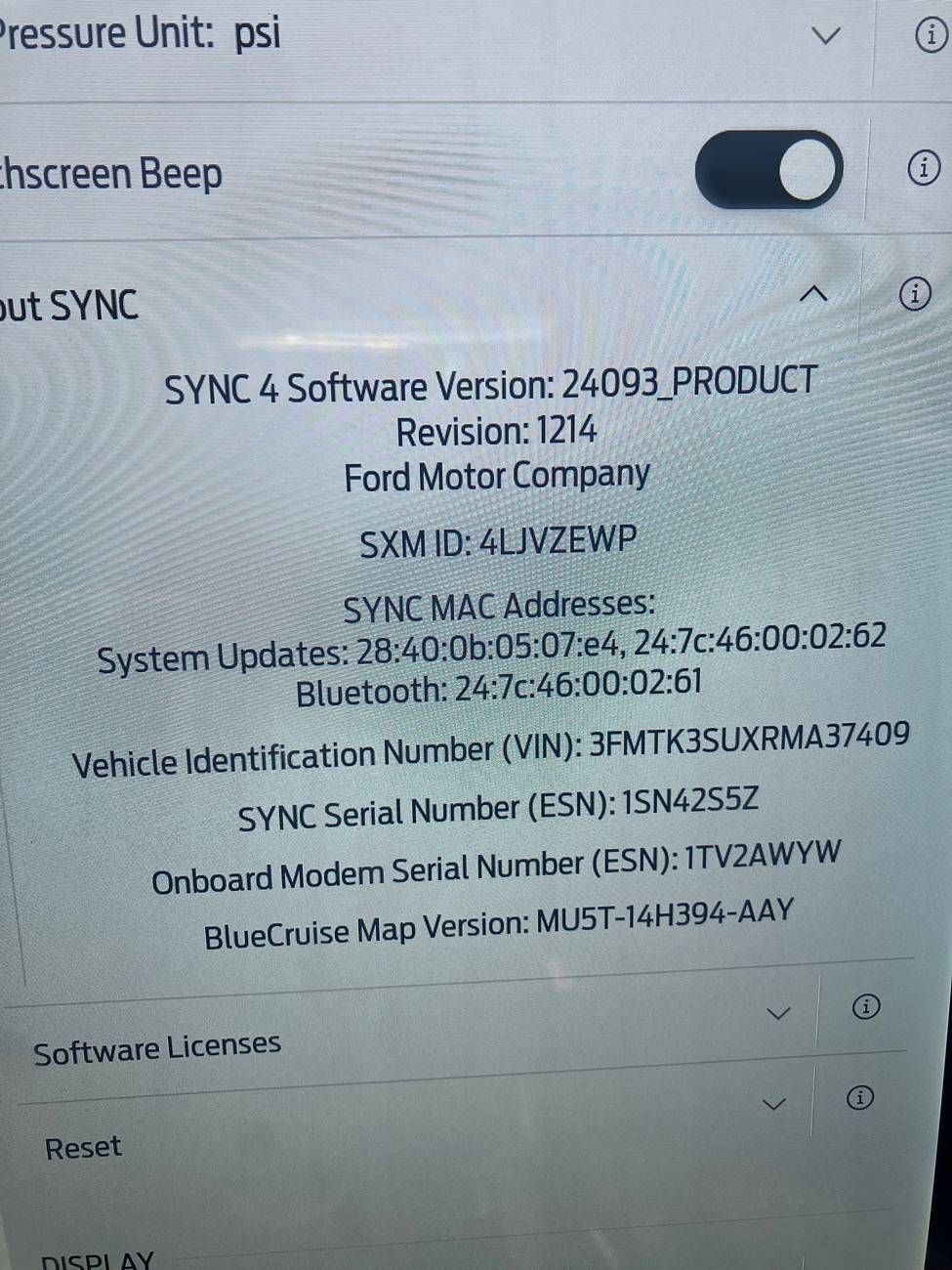OTA APIM Update on 6/6/25 on my 2024 Job 2 Premium eAWD ER | MachEforum ...