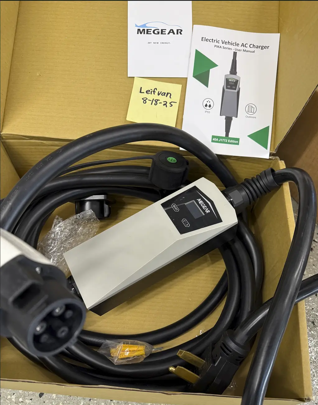 California - Meager EV mobile charger 40 Amp Nema 14-50 Plug ...