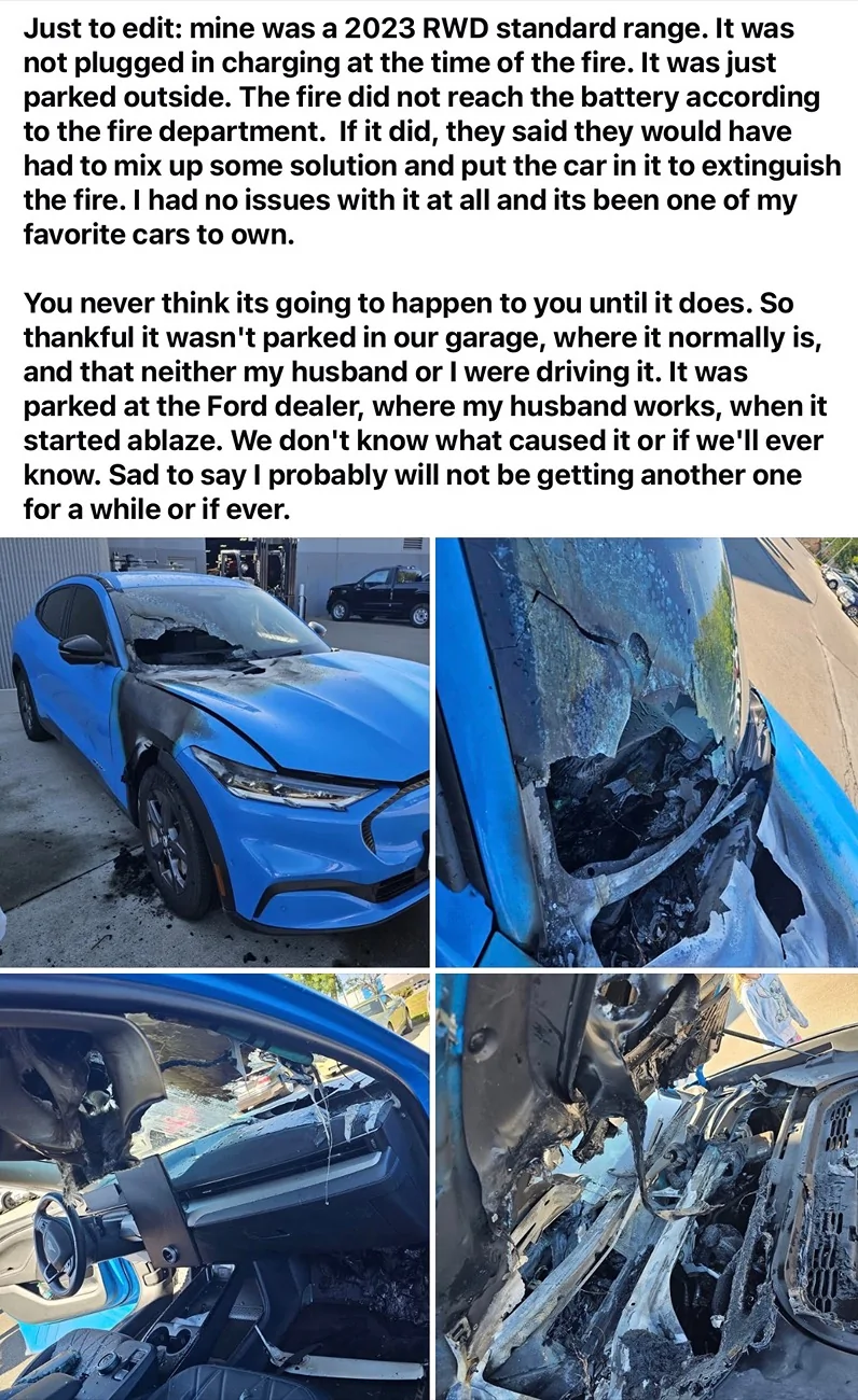 Spontaneous fire | MachEforum - Ford Mustang Mach-E News, Owners ...
