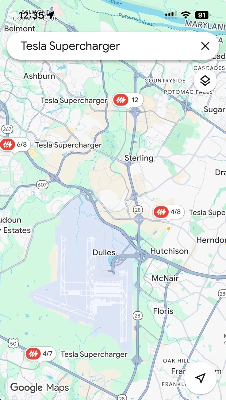 Tesla Supercharger station availability now shows in Google Maps ...