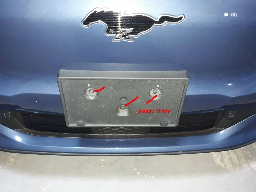 How to - remove front license plate bracket | MachEforum - Ford Mustang ...