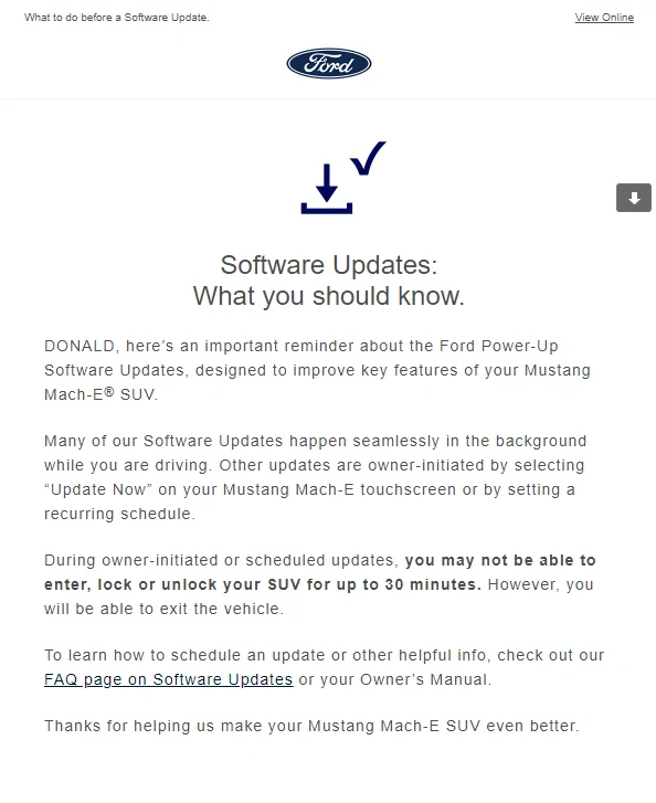 Ford Email - Software Updates. Anyone else get this? | MachEforum ...